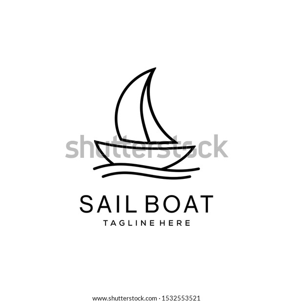 Illustration Simple Sailboat Dhow Ship Line Stock Vector (Royalty Free ...