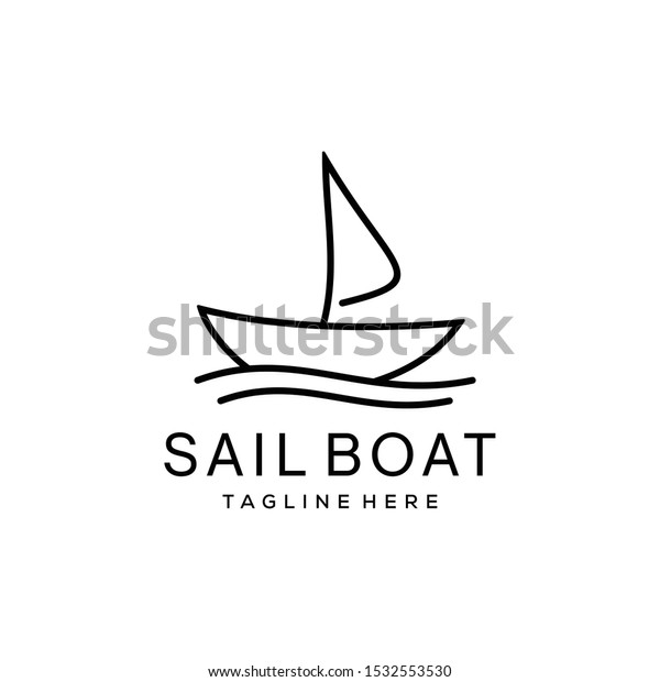 Illustration Simple Sailboat Dhow Ship Line Stock Vector (Royalty Free ...