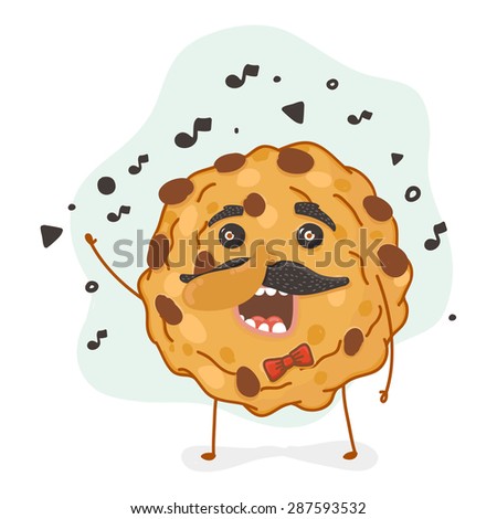 Illustration Singing Cookies Stock Vector (Royalty Free) 287593532 ...