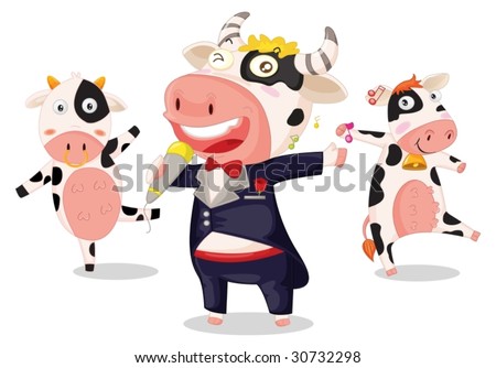 Illustration Singing Cows On White Stock Vector (Royalty Free) 30732298 ...