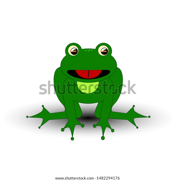 Illustration Sitting Frog On White Background Stock Vector (Royalty ...