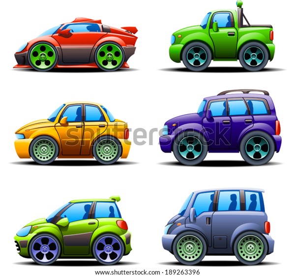 Illustration Six Different Types Automobiles View Stock Vector (Royalty ...