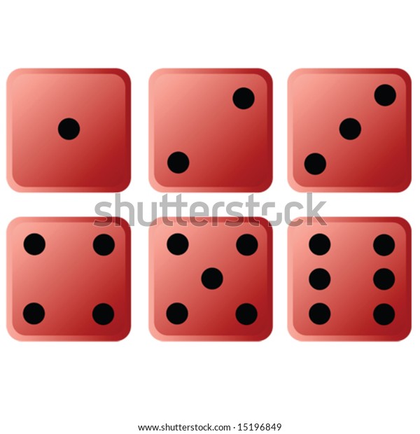 Illustration Six Red Dice Each Showing Stock Vector (Royalty Free ...