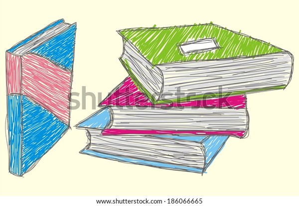 Illustration Sketch Book Stock Vector (Royalty Free) 186066665 ...