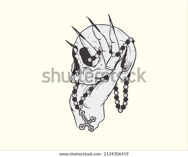 Illustration Skull Chain Tattoo Design Stock Vector (Royalty Free ...