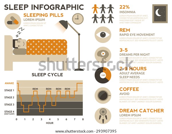 Illustration Sleep Infographic Icons Elements Stock Vector (Royalty ...