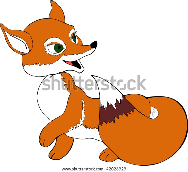 Illustration Sly Playful Fox Stock Vector (Royalty Free) 42026929