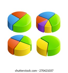 Illustration Small Set Four Round Diagram Stock Vector (Royalty Free ...