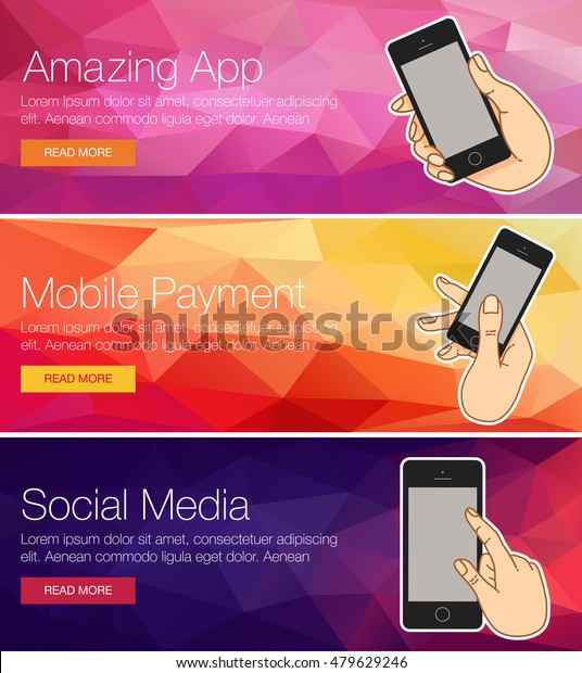 Illustration Smartphone Banner Presentation Website Presentation Stock ...