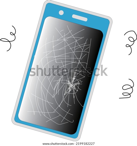 Illustration Smartphone Cracked Screen Stock Vector (Royalty Free ...