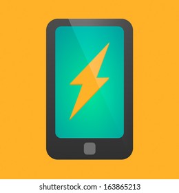 Illustration Smartphone Lightning Icon Stock Vector (Royalty Free ...