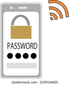 Illustration Smartphone Password Screen Stock Vector (Royalty Free ...