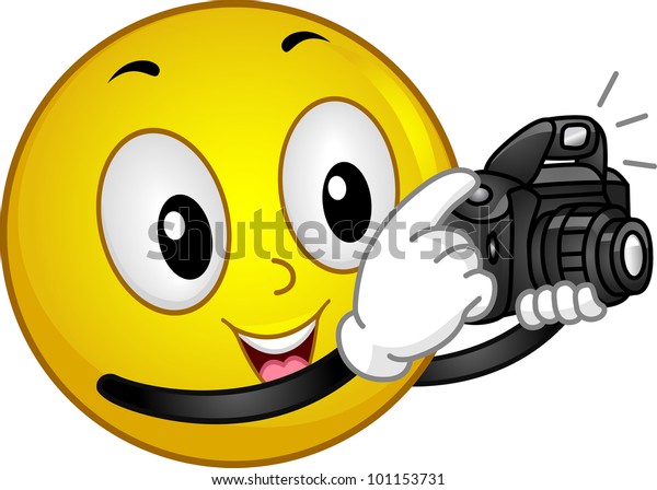 Illustration Smiley Taking Photo Stock Vector (Royalty Free) 101153731 ...