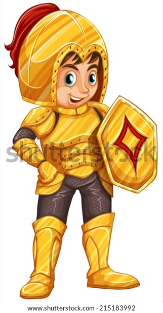 Illustration Smiling Knight On White Background Stock Vector (Royalty ...