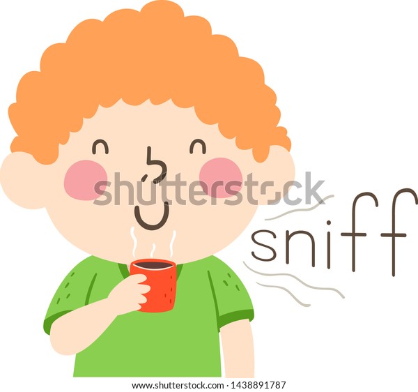 Illustration Sniff Sound Kid Boy Smelling Stock Vector (Royalty Free ...