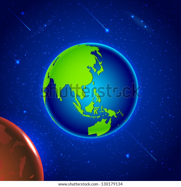 Illustration Solar System Earth Space Stock Vector (Royalty Free ...