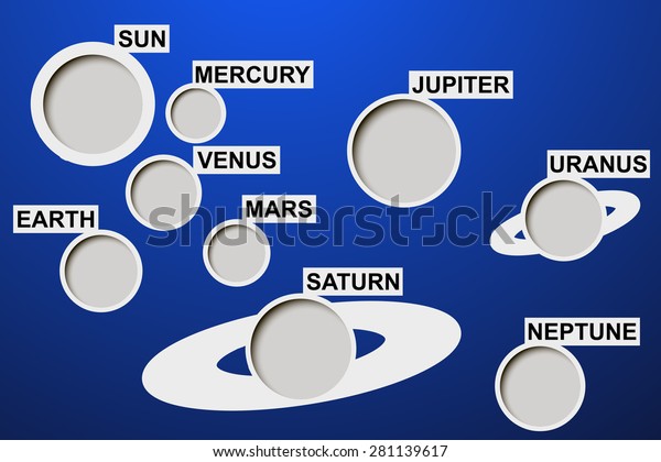 Illustration Solar System Line Planets Sun Stock Vector (Royalty Free ...