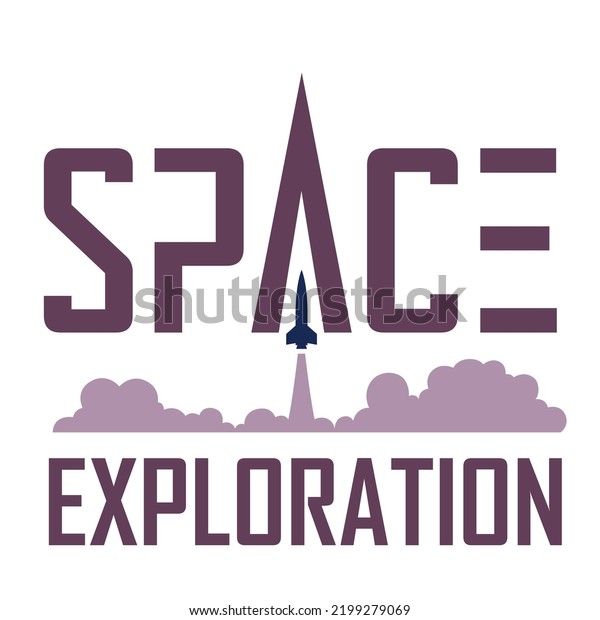 Illustration Space Exploration Logo Purple Text Stock Vector (Royalty ...