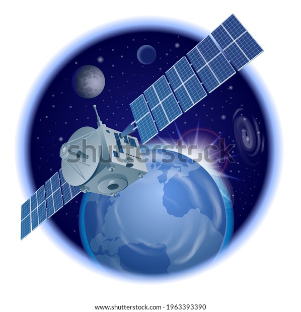 Illustration Space Orbital Satellite Outer Space Stock Vector (Royalty ...