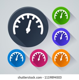 Illustration Speedometer Circle Icons Shadow Stock Vector (Royalty Free ...