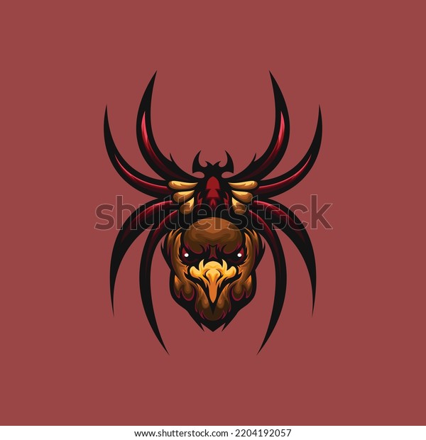 Illustration Spiders Eagle Head Design Vector Stock Vector (Royalty ...