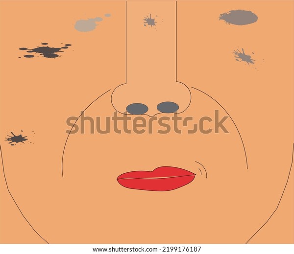 Illustration Spots On Face Stock Vector (Royalty Free) 2199176187 ...
