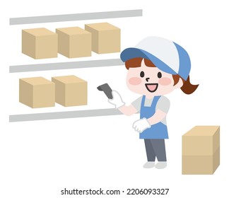 Illustration Staff Doing Picking Work Stock Vector (Royalty Free ...