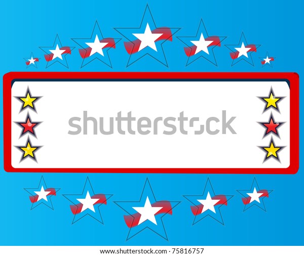 Illustration Star Banner Blue Background: vector de stock (libre de ...