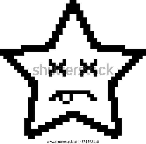 Illustration Star Looking Dead 8bit Cartoon Stock Vector (Royalty Free ...