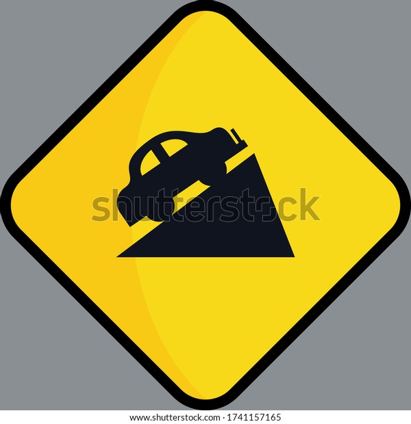 Illustration Steep Incline Vector Traffic Signs: เวกเตอร์สต็อก (ปลอดค่า ...