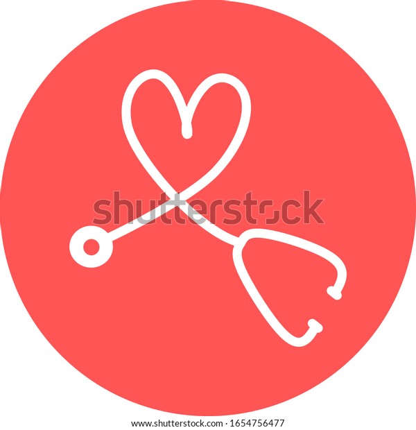 Illustration Stethoscope Red Circle Icon Stock Vector (Royalty Free ...