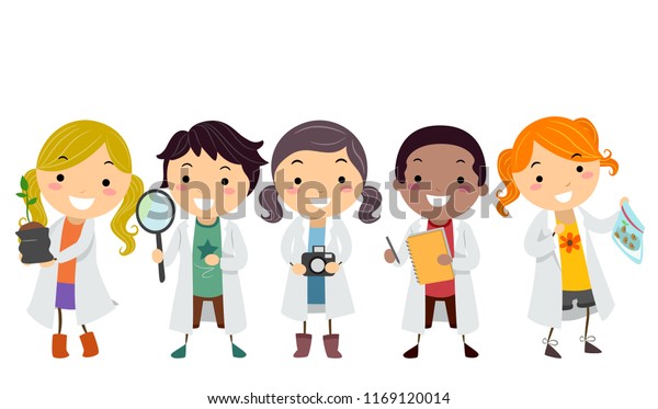 Illustration Stickman Kids Scientist Wearing White Stock Vector ... Illustration Stickman Kids Scientist Wearing White Stock Vector ...