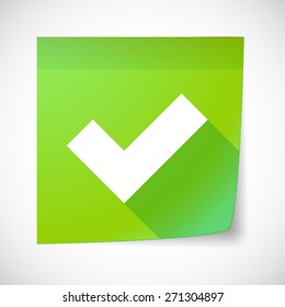 Illustration Sticky Note Icon Check Mark: vector de stock (libre de ...