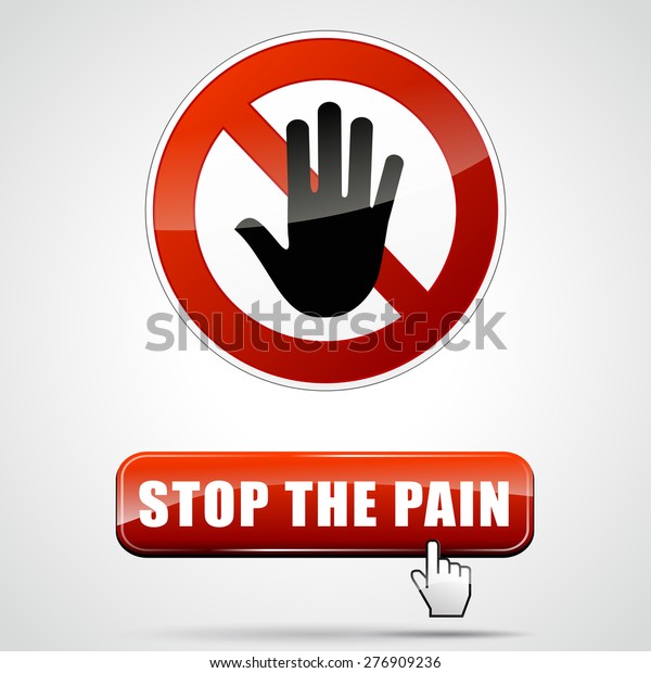 Illustration Stop Pain Sign Web Button Stock Vector (Royalty Free ...