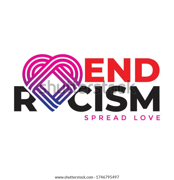 Illustration Stop Racist Spread Love Acting Stock Vector (Royalty Free ...