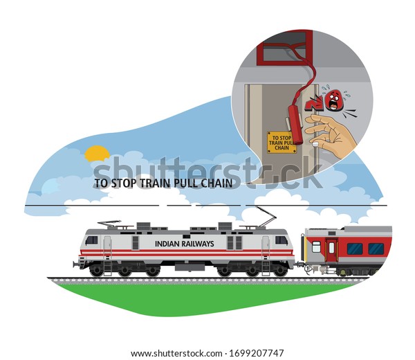 Illustration Stop Train Pull Chain Train Stock Vector (Royalty Free ...