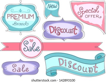 Illustration Store Product Labels Stock Vector (Royalty Free) 142893100 ...