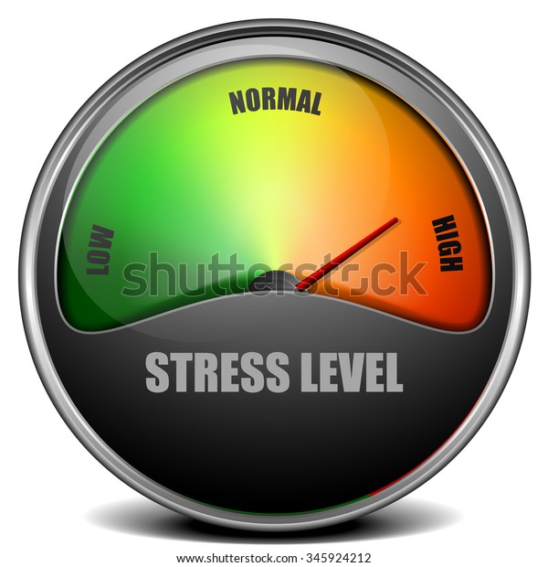 Illustration Stress Level Meter Gauge Eps Stock Vector (Royalty Free ...