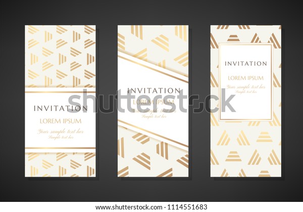 Illustration Stripped Triangles Invitation Templates Cover Stock Vector ...