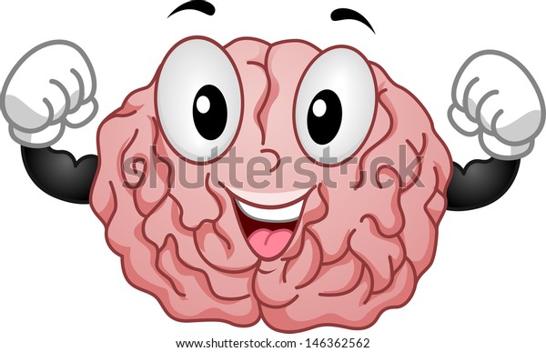 Illustration Strong Brain Mascot Stock Vector (Royalty Free) 146362562