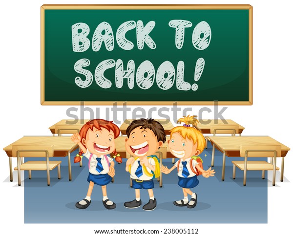 Illustration Students Back School Board Stock Vector (Royalty Free ...