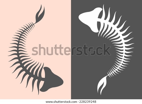 Illustration Stylized Fish Skeleton Stock Vector (Royalty Free ...