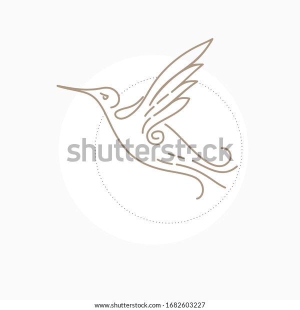Illustration Stylized Hummingbird Circle Stock Vector (Royalty Free ...