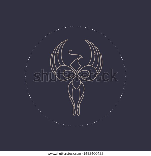 Illustration Stylized Phoenix Circle Stock Vector (Royalty Free ...