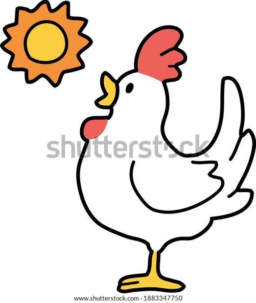 Illustration Sun Sideways Chicken Stock Vector (Royalty Free ...
