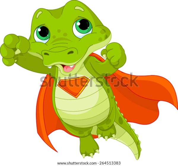 Illustration Super Hero Alligator Stock Vector (Royalty Free) 264513383
