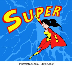 Cartoon Hand Drawn Illustration Flying Beautiful Stock Illustration ...