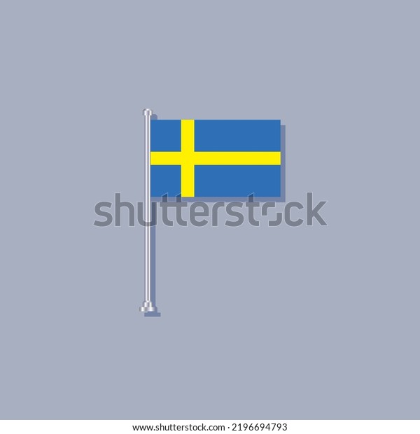 Illustration Sweden Flag Template Stock Vector (Royalty Free ...