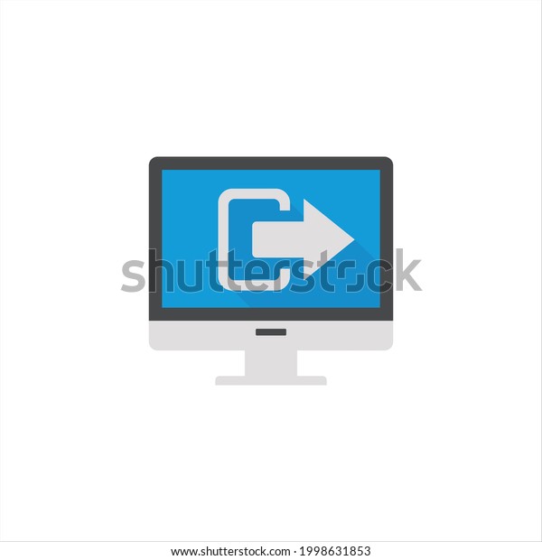 Illustration Symbol Logout On Computer Stock Vector (Royalty Free ...