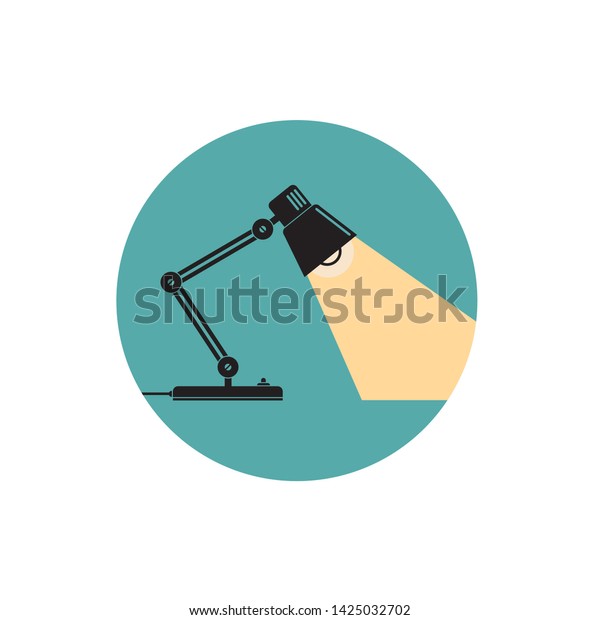 Illustration Table Office Desktop Lighting Lamp Stock Vector (Royalty ...